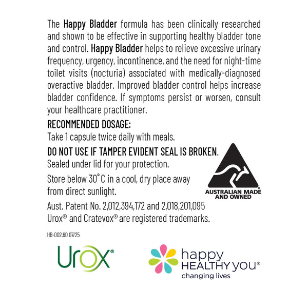 Happy Bladder | Bladder Health Supplements | Happy Healthy You